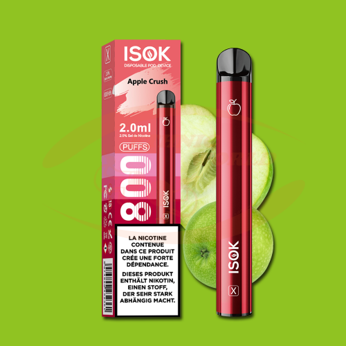 ISOK X Apple Crush 800 20mg - TabacShop.ch | Vente de tabac en ligne ...